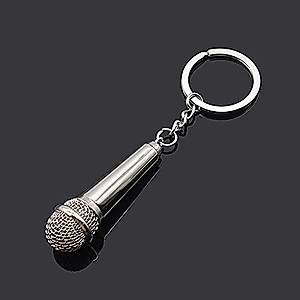 ARFUKA Keychain Microphone Pendant Keyring Creative Gift for Music Lover Gift, Bag Charm, Fashion Accessory