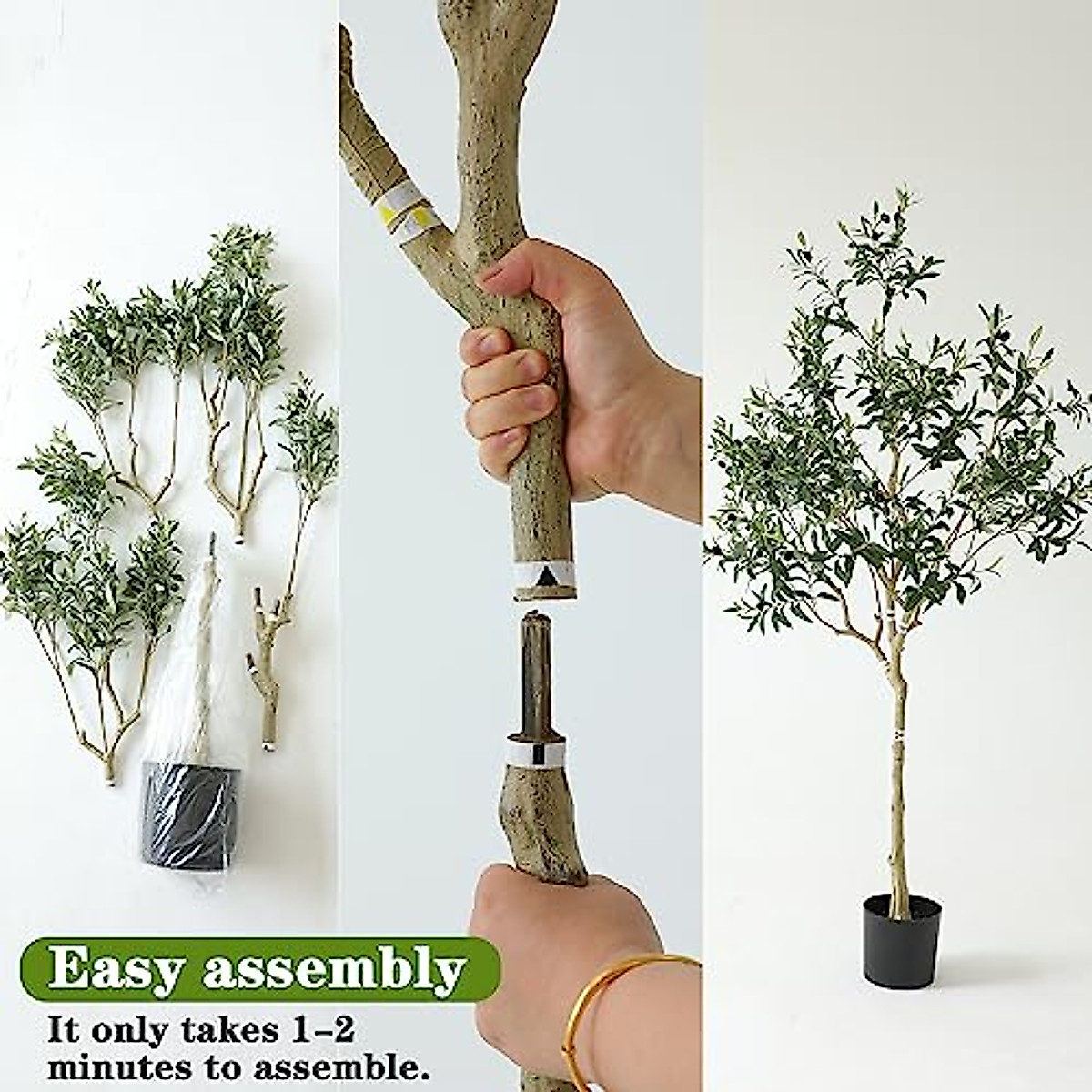 Apeair Artificial Olive Tree, Tall 6 Feet Faux Potted Silk Green Leaves Olive Tree with Planter, Large Fake Plants House Greenery Decoration for Indoor Home Office Housewarming Garden Decor…