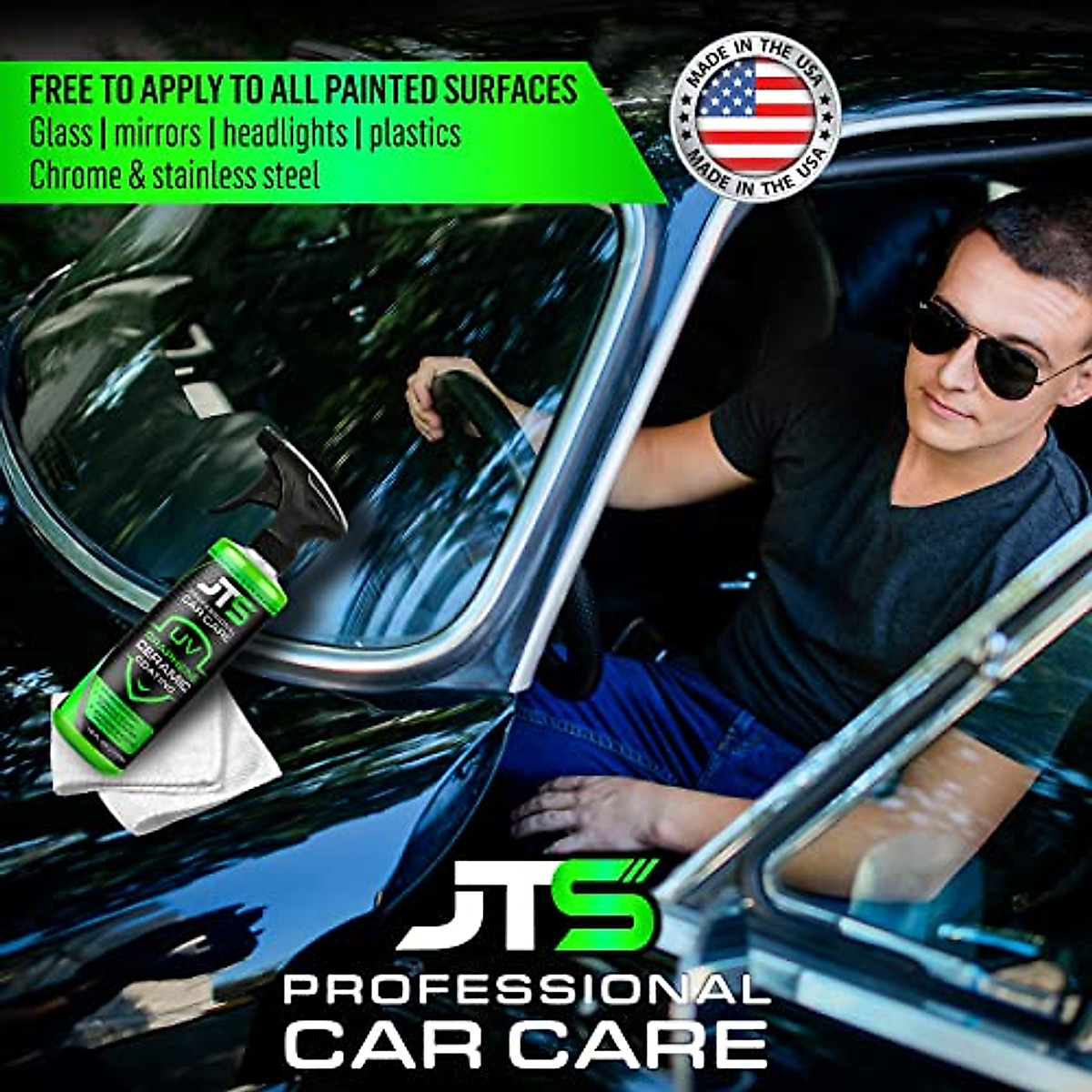 JT's Advanced UV True Graphene Ceramic Spray Coating, Extreme Shine & Stronger Than Car Wax Polish or Top Coat Polymer Paint Sealant for Car, Truck, RV, Boat (16 Fl. Oz.)