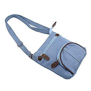 Sevenfly Women'S Denim Cross-Body Bag Mini Shoulder Handbags Organizer Purse Wallet(Dark blue)