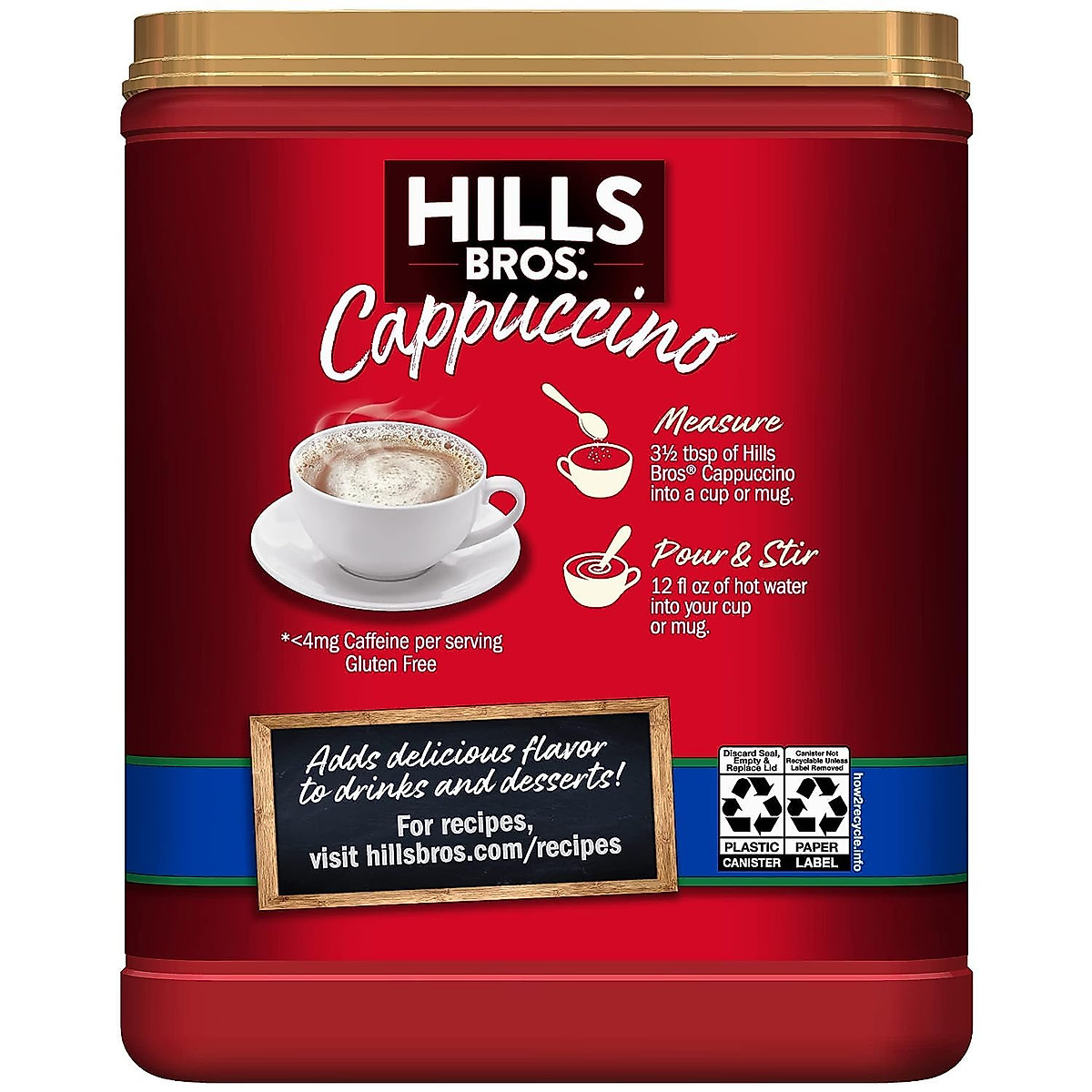 Hills Bros French Vanilla Cappuccino 16 Ounce (Pack of 6)