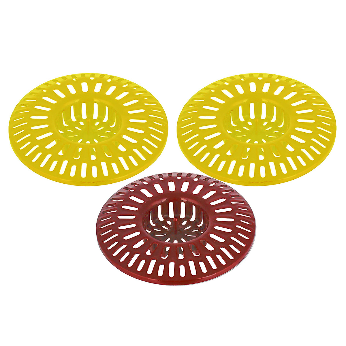 Kitchen Sink Basket Cover 3 inches - Pack of 3 - Bathroom Hair Stopper - Bathtub Drain Strainer - Trap for Shower