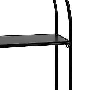 Kate and Laurel Monroe Modern Arched Wall Shelf, 18 x 31, Black, Decorative 3 Tier Floating Wall Shelves with Contemporary Finish and Robust Storage Capacity