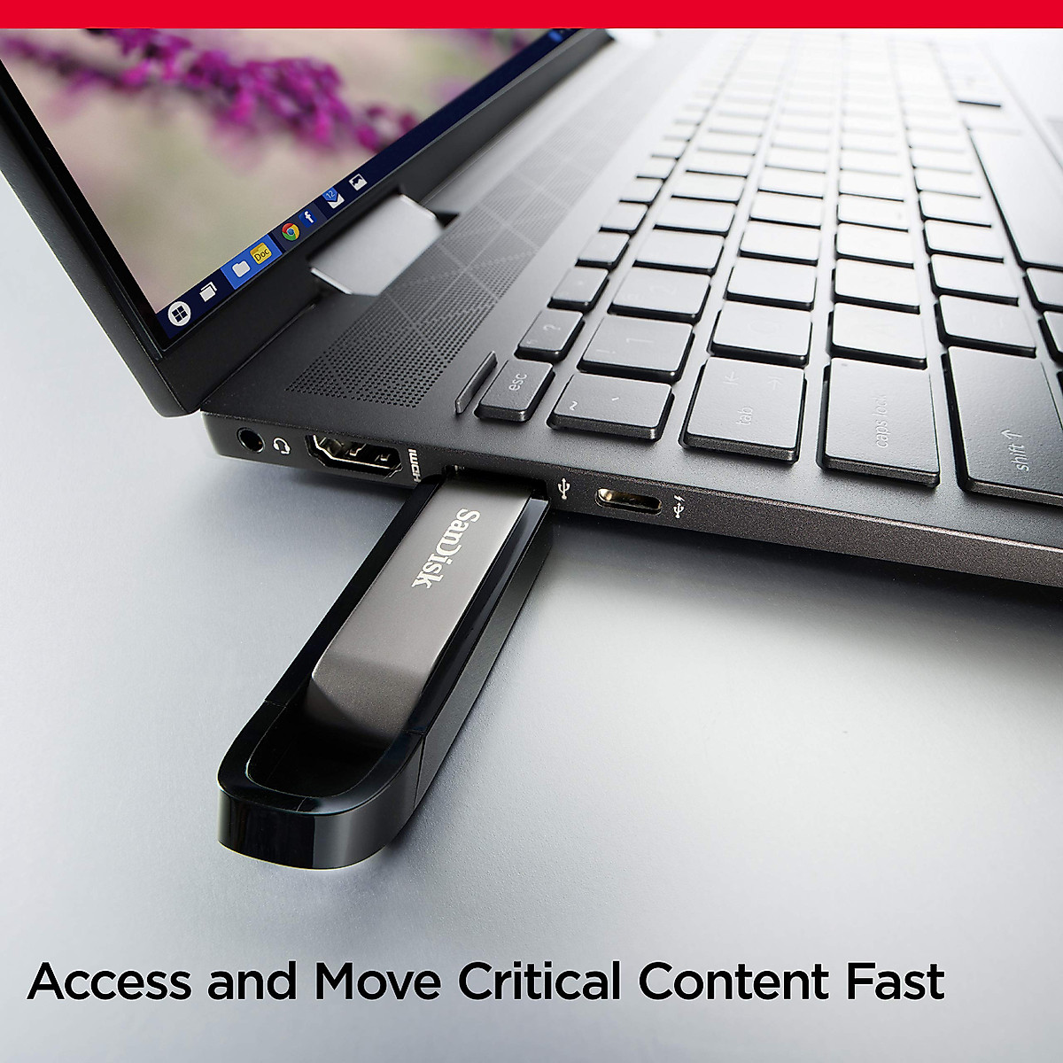 SanDisk 128GB Extreme Go USB 3.2 Type-A Flash Drive - SDCZ810-128G-G46, Metallic Bronze/Gloss Black