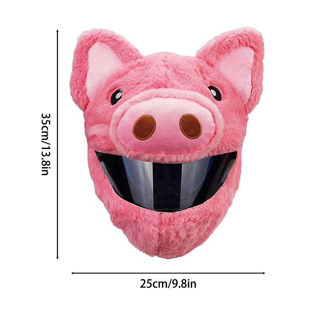 Motorcycle Helmet Cover, Windproof Plush Helmet Decoration Cute Pig Fun Rides & Gifts for Motorcycle Helmet Valentine's Day Gifts (Helmet not Included)