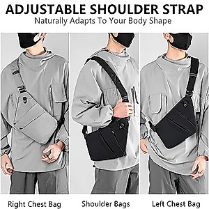 North Carry Slim Sling Bag, North Carry Slim Sling Bag for Women & Men, Anti Theft Personal Flex Bag (Black,Right Shoulder)