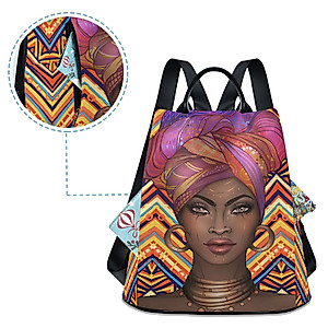 senya Fashion Backpack Purse for Women, African American Woman Ethnic Backpack Shoulder Bag for Women