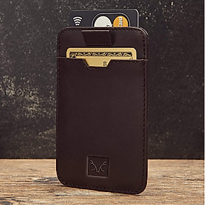 AL FASCINO pull tab wallet women's wallets Leather Credit Card Holder mens wallet Slim wallet Minimalist wallet men's minimalist wallet Rfid wallet Leather Wallets For Men minimalist wallet for men