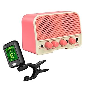 JOYO JA-02 II Pink Small Guitar Practice Combo Amplifier and JT-09 Guitar Tuner