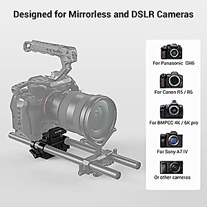 SMALLRIG Universal 15mm Rail Support System with 15mm Rod Clamp and Quick Release Plate - 2272