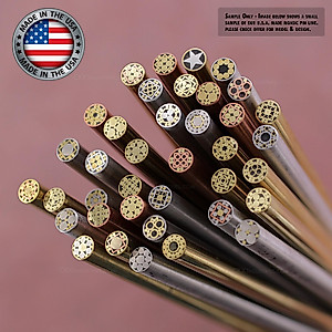 Mosaic Pin - (0.312 (5/16) Inch Diameter) - (Buck) - (MP-1027BB-312) - (Brass Outer)(Brass Inner) - Decorative Knife Handle Pins and Rods for Fixed Blade Knives