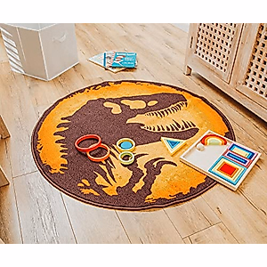 Ukonic Jurassic World Logo 39-Inch Round Area Rug