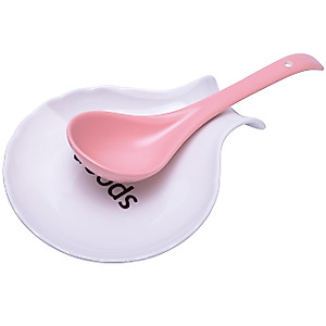 XANADU Ceramic Spoon Rest for Kitchen Counter | Cooking Spoon Holder for Stove Top | Countertop Spoon Rest for Spatulas,Ladles, Tongs & More, White