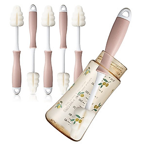 Grosmimi Baby Bottle Foam Brush Pack of 5 Bottle Cleaning Brush for Wine Glasses, Cups, Baby Bottles, Sports Bottles