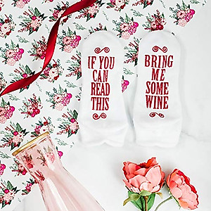 Haute Soiree If You Can Read This, Bring Me Some Wine Funny Socks for Women - One Size Fits All