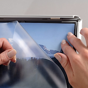 M&T Displays Opti Snap Poster Frame 5x7 Inch Silver 0.55" Aluminum Profile Front Loading Wall Mounting Photo Picture Document Certificate Sign Holder Mitered Corner Anti Glare Cover (5 pack)