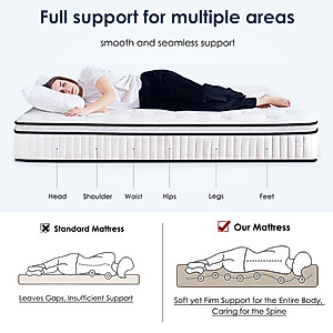 SogesSleep Queen Mattress, 12 Inch Queen Mattress in a Box with Gel Memory Foam Mattress, Medium Firm Mattress for Pressure Relief, Strong Edge Support, CertiPUR-US & Fiberglass Free