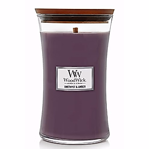 WoodWick Large Hourglass Candle, Amethyst & Amber, 21.5 oz.