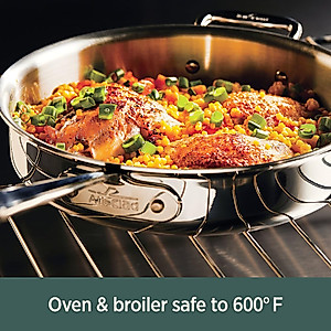 All-Clad Stainless Steel 5-Ply Dishwasher Safe 4 Qt. Essential Pan With Lid