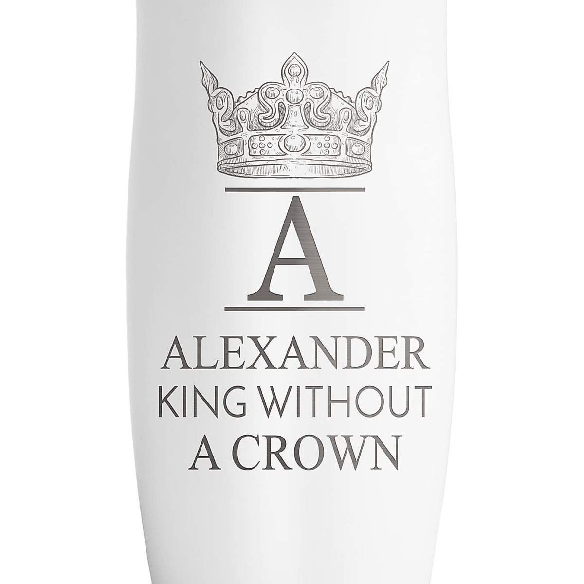 Maverton Travel Mug - Personalized Tumbler - Coffee and tea thermos - Perfect coffee gift for men - Stainless steel insulated cup for him - Engraved present for tea and coffee lover - CROWN