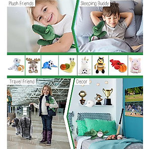 DolliBu Alligator Stuffed Animal with Baseball Plush - Soft Huggable Alligator, Adorable Playtime Plush Toy, Super Soft Plush Doll Animal Toy for Kids and Adults - 6 Inch