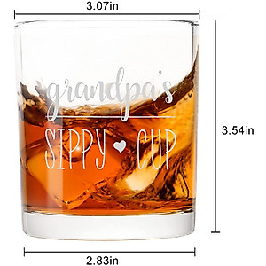Grandpa Gift - Grandpa Whiskey Glass 10oz, Grandpa's Sippy Cup Old Fashioned Whiskey Glass for Grandfather, Grandpa, Gift Idea for Father's Day, Birthday, Christmas, Thanksgiving