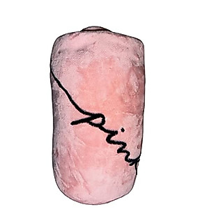 Victoria's Secret Pink Sherpa Blanket Color Rose Pink/Black Script Size 50”x60” Super Soft New