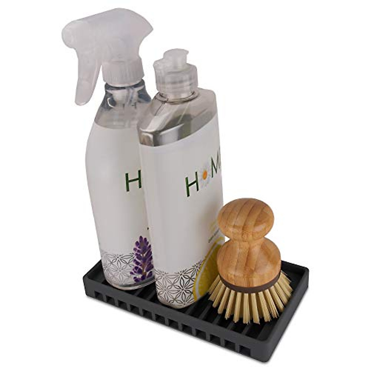 NIUHOM 2 Pcs Kitchen Soap Tray, Kitchen Sink Tray, Self Draining Silicone Dish Soap Holder, Soap Tray for Kitchen Sink Bathroom, Sink Caddy Organizer for Soap Bottle, Sponge, Scrubber, Soap Dispenser