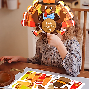 Fancy Land Turkey Craft Kits Make A Turkey Thanksgiving Crafts for Kids Door Hanging Ornament Party Favors Supplies 5 Set