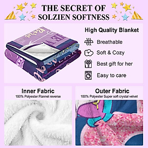 Solzien 5 Year Old Girl Birthday Gift Ideas Blanket 50"x40", Birthday Gifts for 5 Year Old Girls, 5 Year Old Girl Birthday Gifts, 5th Birthday Gifts for Girls, 5th Birthday Decorations Girl