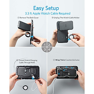 Anker Wireless Charging Station with Adapter, PowerWave 3-in-1 Qi-Certified Stand for iPhone 14 Series, AirPods Pro, Apple Watch Series 1-6 (Watch Charging Cable Not Included)