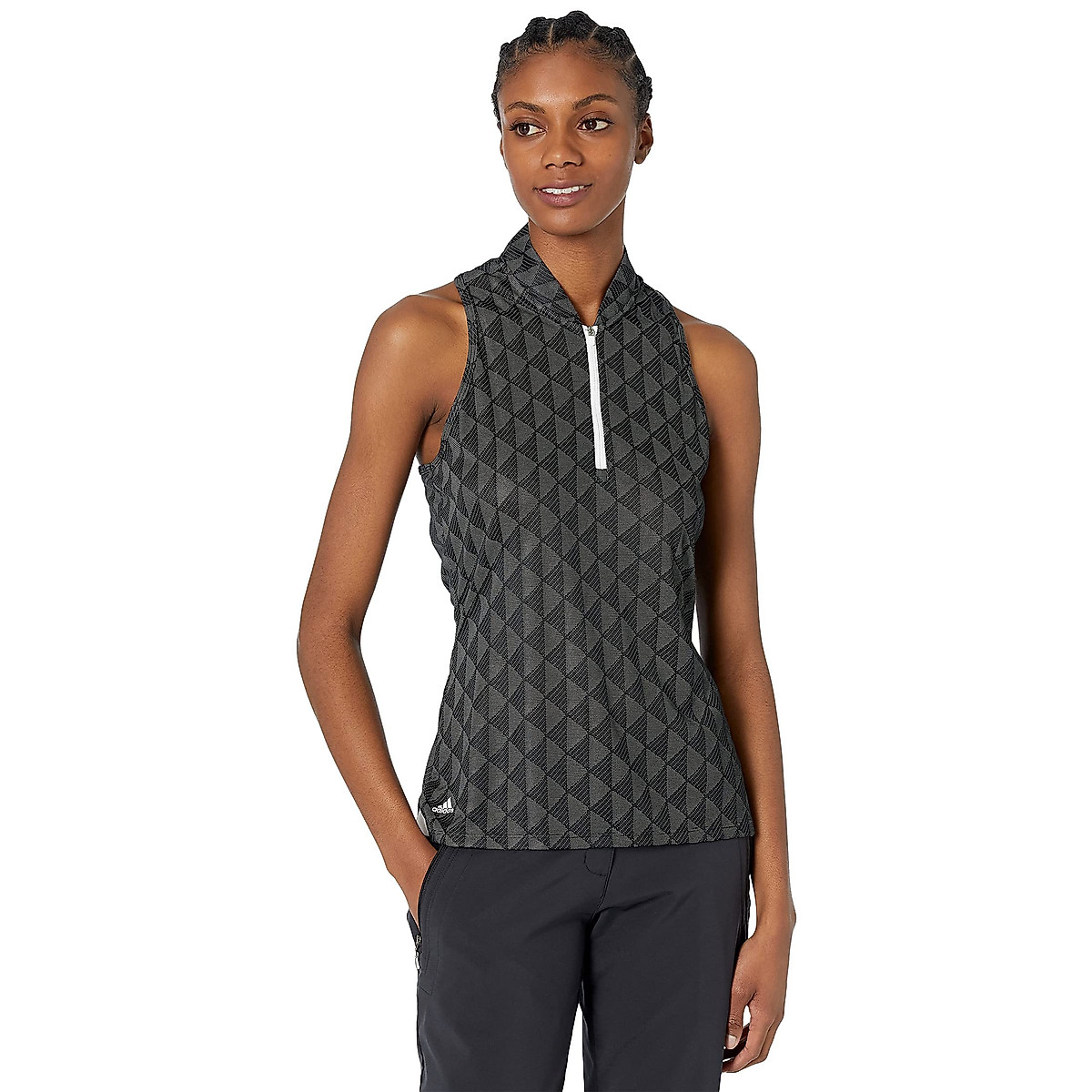 adidas Golf Women's Heat.RDY Racerback Primegreen Polo Shirt, Black, Large