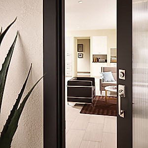 SCHLAGE F60 CEN 619 Century Single Cylinder Handleset and Plymouth Knob, Satin Nickel