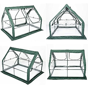 Portable Greenhouse for Garden Bed ,Easy Set-Up Gardening Flower House & Plant Sunshine Room with PVC Cover for Protecting Plant from Cold Frost & Birds & Insects