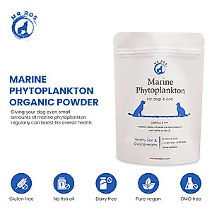 Mr. Ros Marine Phytoplankton: Supercharge Your Dog's Health (2.12 oz / 60 g). Essential Nutrients for Shiny Coat, Strong Joints & Overall Wellbeing