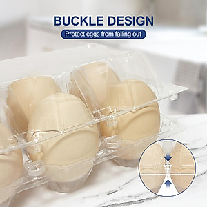 Pintuson Large 120 Pack Jumbo Egg Carton 6 Count - Duck Egg Carton Bulk - Exact Large Half Dozen Egg Cartons