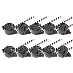 10PCS SFM-27 DC 3-24V Alarm Siren Electronic Piezo Active Buzzer, 95dB High Decibel Continuous Beep Speaker for Arduino
