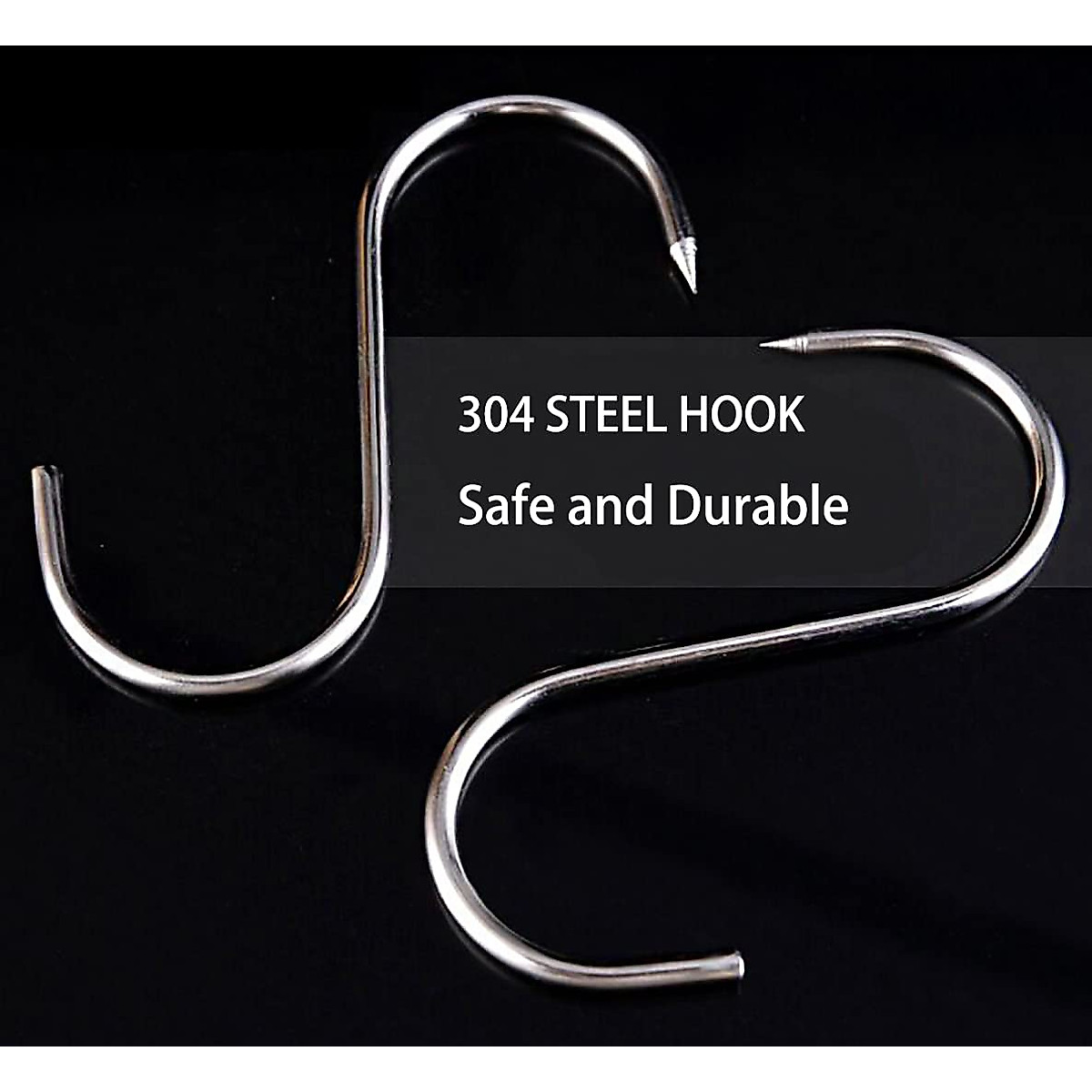 ARTOYS Meat Hooks 4'' 4mm, SUS304 Stainless Steel Butcher's Hook(10Pack), Meat Hook for Smoker, Drying, Butchering, Smoking, BBQ, Grilling,Jerky.