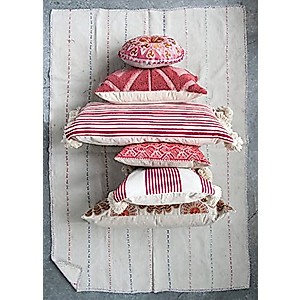 Creative Co-Op Coral Cotton Blend Chenille Lumbar Pillows, 1 Count (Pack of 1), Pink