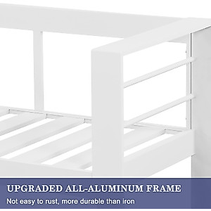 Wisteria Lane Aluminum Outdoor Patio Furniture Set, Modern Patio Conversation Sets, Outdoor Sectional Metal Sofa with 5 Inch Cushion and Coffee Table for Balcony, Garden, Light Grey