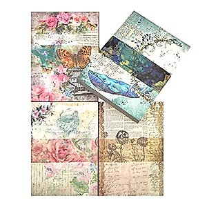 400 Sheets Scrapbooking Supplies, Vintage Scrapbook Paper Cottagecore Scrapbook Junk Journal Supplies Craft Paper Decoupage Paper Scrapbooking Embellishments & Decoration Journaling Supplies