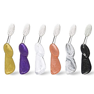 RADIUS Big Brush BPA Free & ADA Accepted Toothbrush Designed to Improve Gum Health & Reduce Gum Issues - Right Hand - Assorted - Pack of 6