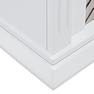 SEI Furniture Hebbington Carrara Marble Tiled Color Changing Electric Fireplace, White-Gray