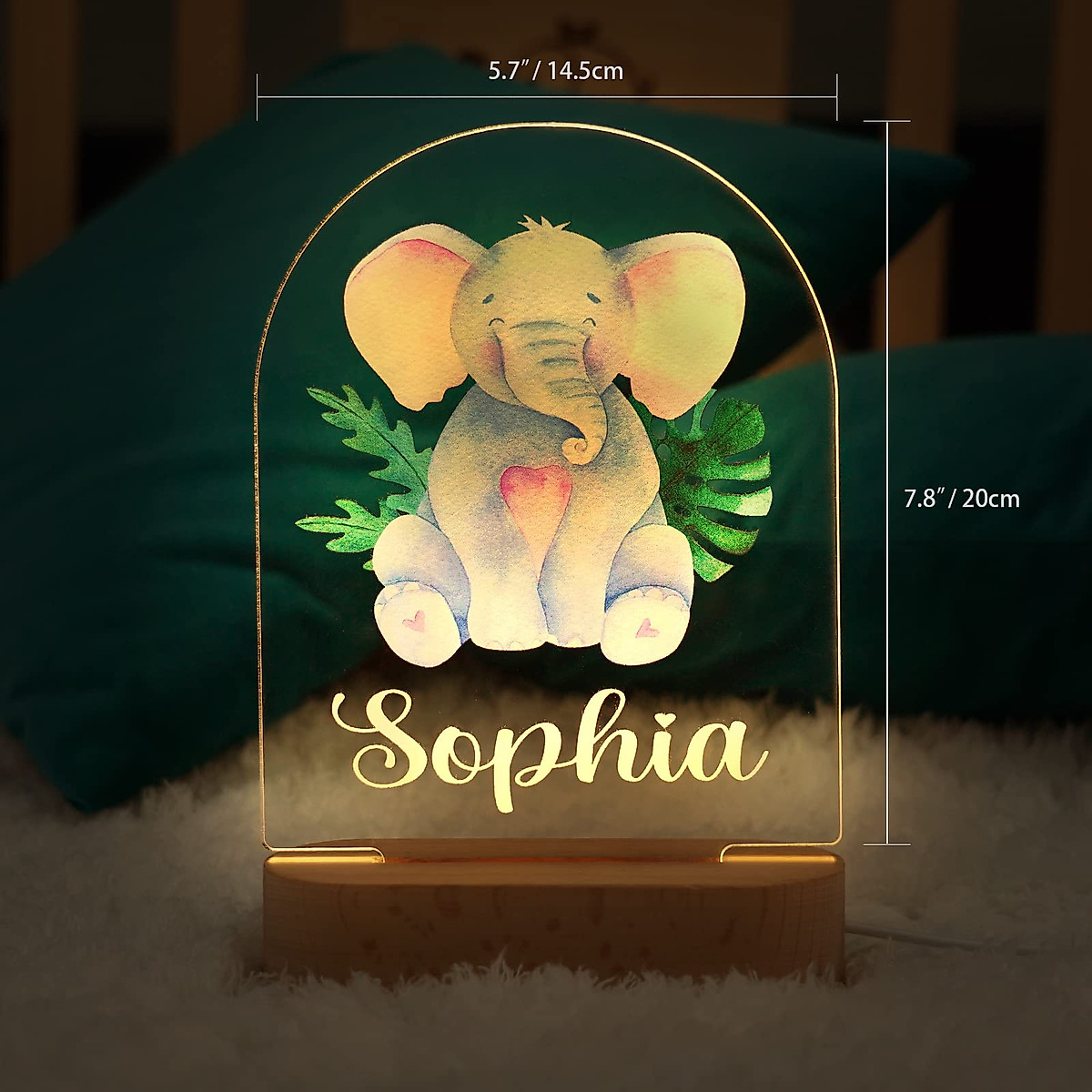 NABYSHOP Custom Night Light Personalized Baby Night Light for Nursery, Personalized Gifts for Kids Birthday Gift, Night Light for Girls and Boys, Lamp Kids' Bedroom Decoration