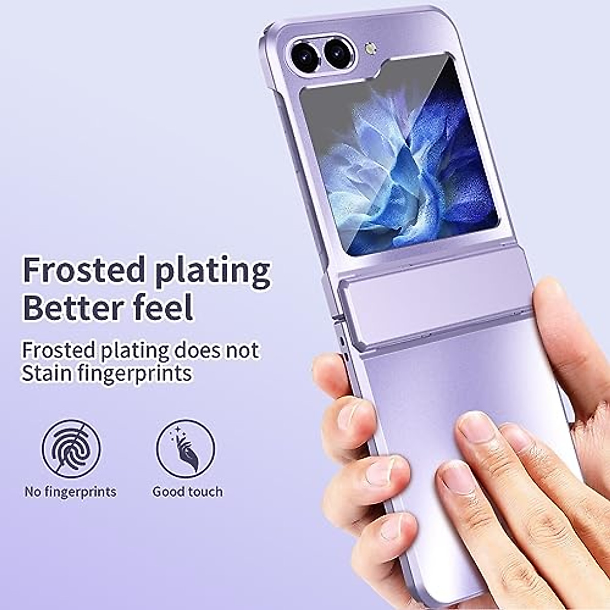 Cell Phone Case Compatible with Samsung Galaxy Z Flip 5 Case with Hinge Protection,Slim Thin Shockproof Hard Full-Body Protective Phone Case Cover for Flip5 5G Phone Smart Device Case and Cover Bundle
