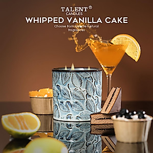 Nostalgic Ceramic Jar Candles, Long-Lasting Scented Candles, 3 Cotton Wicks, Perfect for Bedroom, Kitchen, Bath, Whipped Vanilla Cake