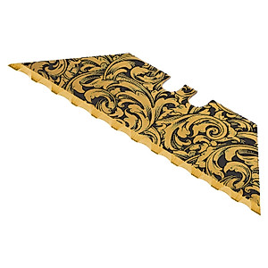 NDZ Performance Serrated Steel Blade Replacement for Berkling Utility Knife, Custom Double Sided Laser Engraved Designs, Gold - Scroll, Single Pack