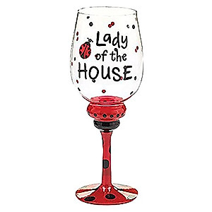 Burton and Burton Lady of The House Wine Glass Decor, 1 Count (Pack of 1), Multicolor
