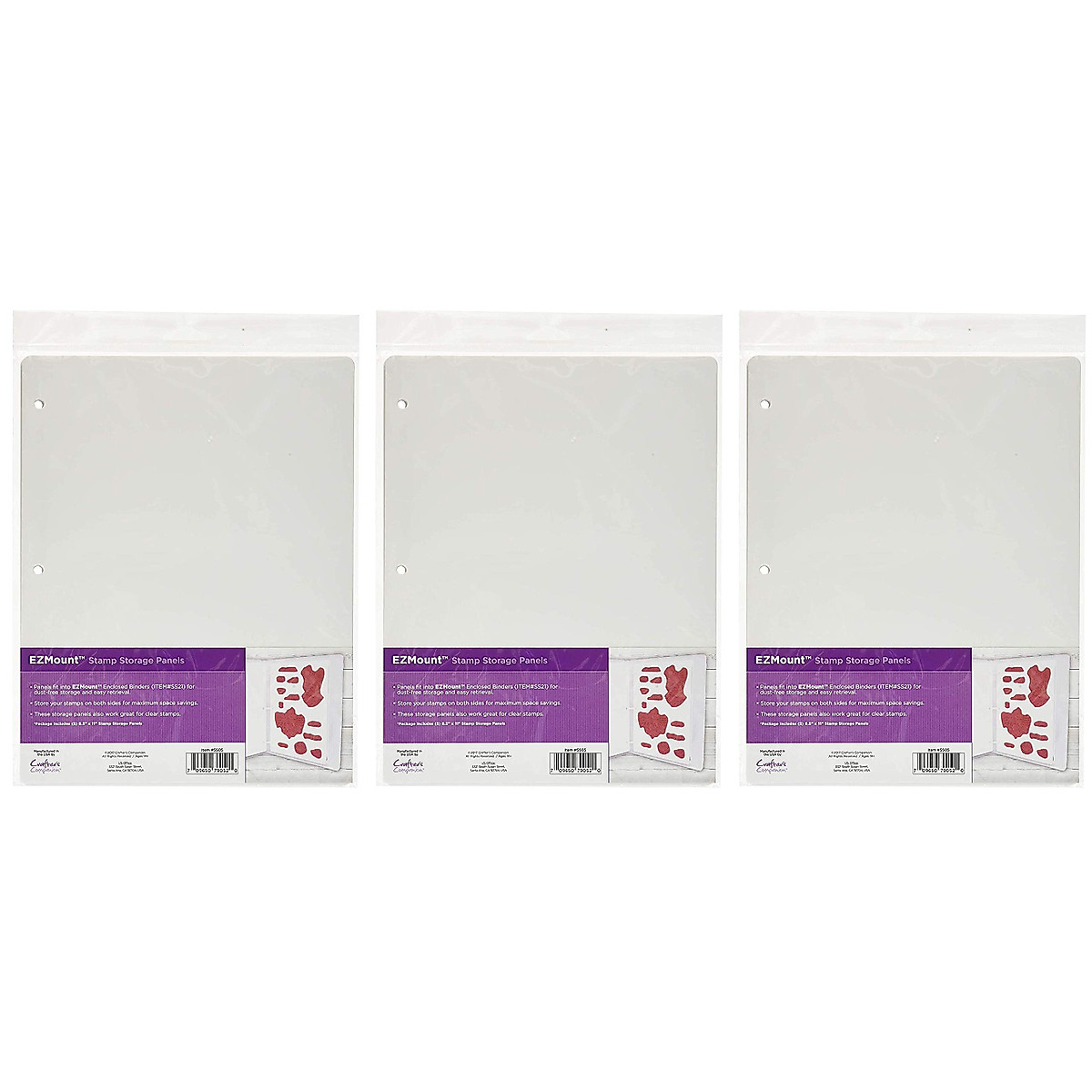 Sunday Int Stamp N' Stor Storage Panels 5/Pkg-8-1/2-Inch by 11-Inch (Thrее Рack)