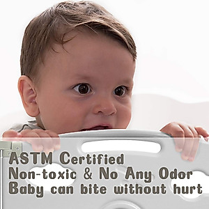 Albott Baby Playpen 22 Panel Baby playpen Folding Play Pen Kids Activity Center Safety Play Yard Home Adjustable Shape, Portable Design for Indoor Outdoor Use (Grey+White, 22 Panel)